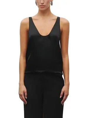 HEIRESS BEVERLY HILLS The Scoop Neck Top - Black