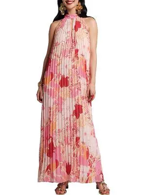 FRANCES VALENTINE Slim Pleated Maxi Dress