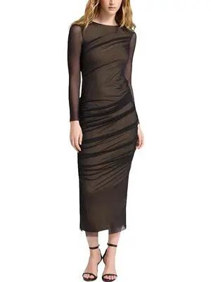MARCELLA Gia Midi Dress - Black And Beige