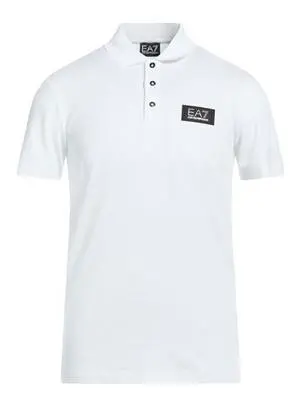 EA7 Man Polo Shirt White Size S Modal, Polyester White