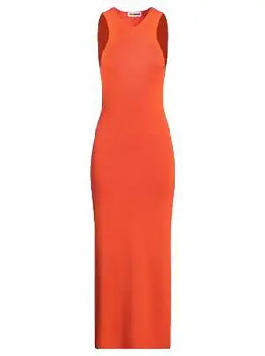 JIL SANDER Midi Wool Dress - Orange