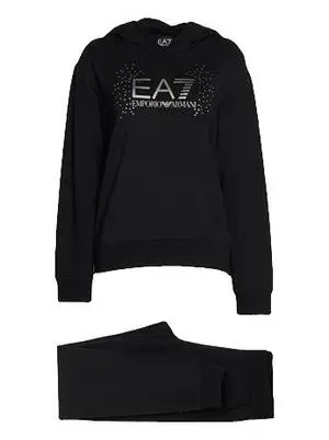EA7 Tracksuit In Cotton, Modal, And Elastane - Black