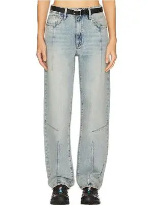 TRIARCHY Goldie Mid Rise Darted Straight Leg Jeans - Venice Indigo