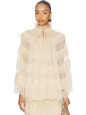 ALLSAINTS Aude Ruffle Cape - Blush Pink