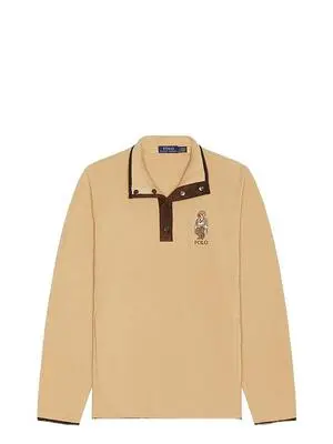 Polo Ralph Lauren Fleece Novelty Heritage Bear Mockneck Sweatshirt - Camel