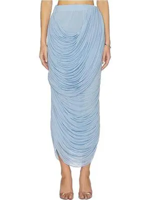 Magda Butrym Draped Midi Skirt - Light Blue