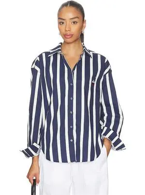 NAU BIKINIS Striped Tunic - Navy & White