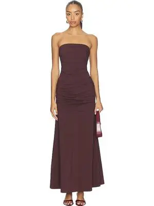 ST. AGNI Gathered Strapless Longline Dress - Liqueur