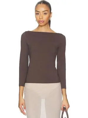 ST. AGNI Soft Jersey Ballerina Top - Liqueur