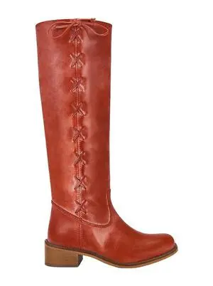 DICO COPENHAGEN Ann Gaucho Boots With Side Laces - Mudy Red