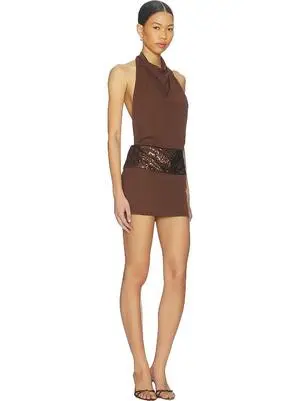 Nbd Hadar Mini Dress - Chocolate Brown