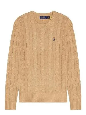 Polo Ralph Lauren Cable Knit Crewneck Sweater - Camel Melange