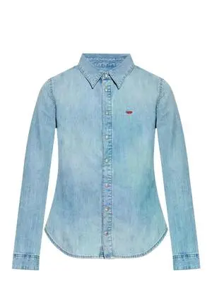 DIESEL® Embroidered Button-up Shirt - Blue