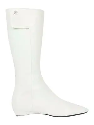 COURREGES Logo-detail Flat Boots - White