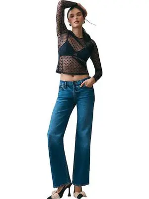 FRAME The Rodeo Low-rise Bootleg Jeans - Nebula