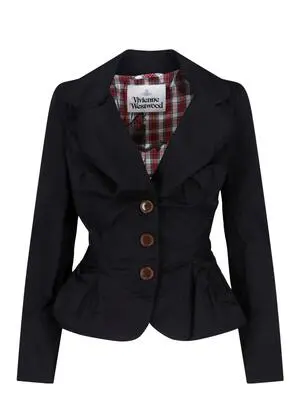 VIVIENNE WESTWOOD Tartan Single-breasted Blazer - Black