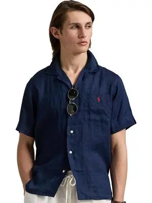 Ralph Lauren Classic Fit Linen Camp Shirt - Newport Navy