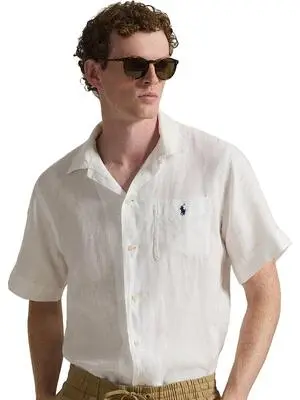 Ralph Lauren Classic Fit Linen Camp Shirt - White