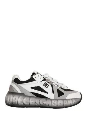 Dolce & Gabbana Dg Bounce 12 Nylon And Calfskin Sneakers - Multicolor