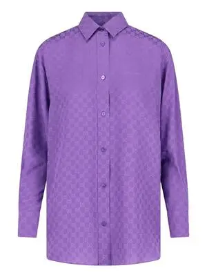 Gucci Gg Supreme Silk Shirt - Purple