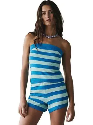 Free People Striped Knit Sweater Set - Baywatch Green