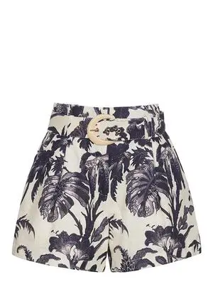 Cara Cara Palmer Printed Shorts - Fauna Floral Navy