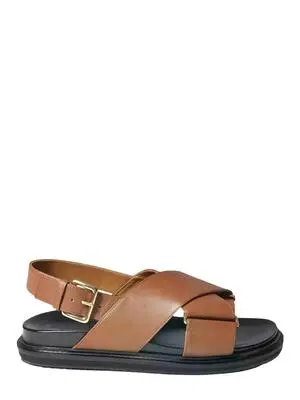 Marni Crossover-strap Sandals - Brown