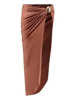 PatBO Lycra Skirt With Shell Detail - Orange