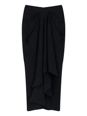Givenchy Draped Midi Skirt Black