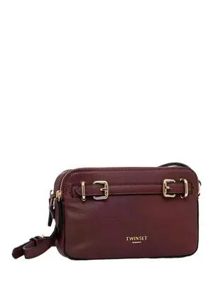 TWINSET Buckle Satchel Cross Body Bag - Red