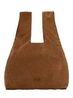 MSGM Embossed Suede Tote - Brown