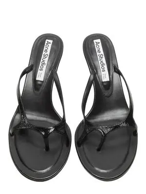 Acne Studios Leather Kitten Heel Sandals - Black