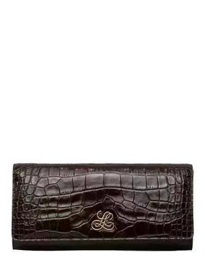 Luisa Spagnoli Croc-embossed Clutch - Brown
