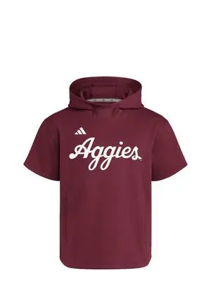 Adidas Texas A&m Aggies Dugout Short Sleeve Hoodie - Team Maroon / White / Multi