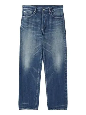VOWELS Straight Selvedge Denim Jeans - Bleached Indigo