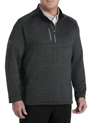CALLAWAY Big & Tall Ecostripe Fleece Pullover - Black