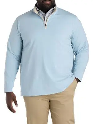OAK HILL BY DXL Big & Tall 1/4-zip Performance Pullover Sweater - Forget Me Knot