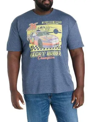 TRUE NATION BY DXL Big & Tall Ricky Bobby Car Race Flag Graphic Tee - Blue