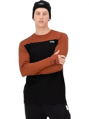 MONS ROYALE Yotei Tech Long-sleeve Top - Sienna/black