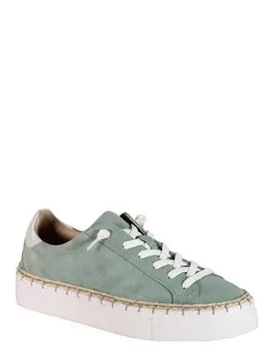 DIBA TRUE Em Belish Metallic Leather Lace Up Sneaker - Mint/white