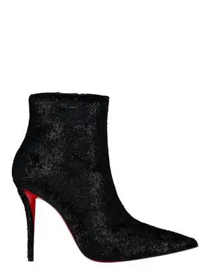 CHRISTIAN LOUBOUTIN Miss Z Booty Velluto Gloss Ankle Boots 100 - Black