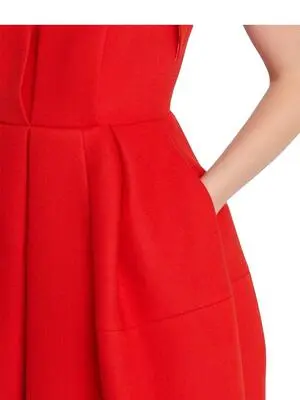 Dice Kayek Short-sleeve Pleated Mini Dress - Red