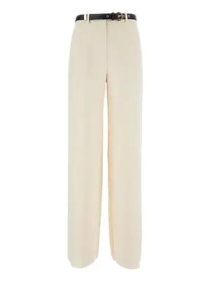 Max Mara Wide-leg Cady Trousers - White