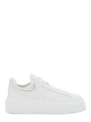 Hogan Laced Sneakers With H-stripes - White