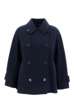 Max Mara Louise Short Wool Coat - Blue