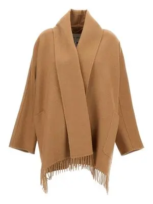 Max Mara Camel Wool Cardigan Coat - Brown