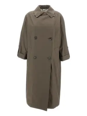Max Mara Long Trench Coat - Grey