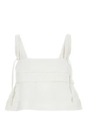 Sacai Denim Strappy Top - White