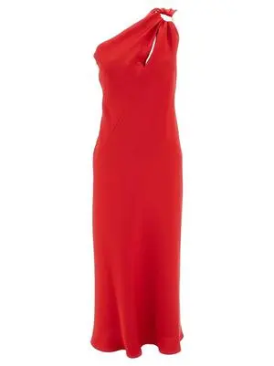 Max Mara One-shoulder Satin Gown - Red