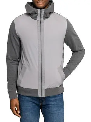 W.R.K Slim Fit Colorblock Zip-up Hoodie - Charcoal